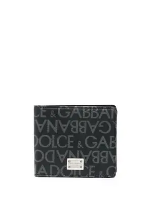 Dolce & Gabbana Logo-jacquard Bi-fold Wallet - Grey