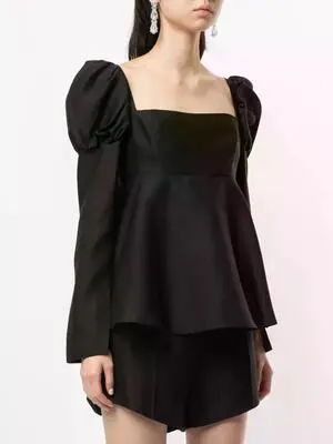 MACGRAW Swifts Silk-blend Blouse - Black