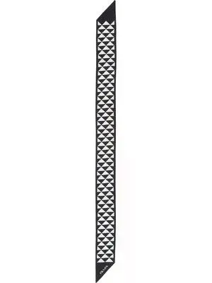 Prada Triangle-logo Twill Scarf - Black