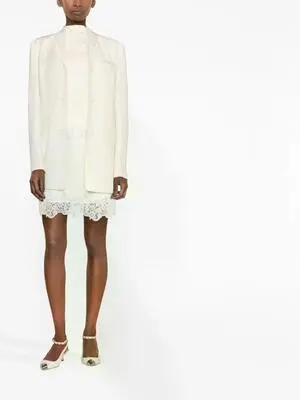 Chloé Ribbed-knit Lace-trim Miniskirt