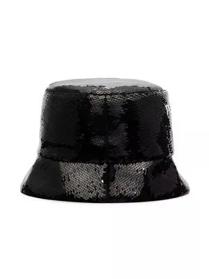 Prada Sequined Bucket Hat - Black