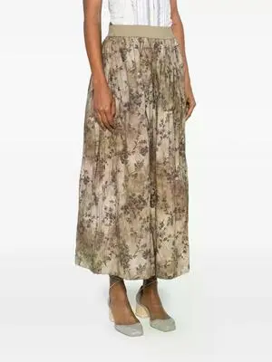 UMA WANG Gillian Floral Print Midi Skirt - Neutrals