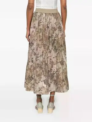 UMA WANG Gillian Floral Print Midi Skirt - Neutrals