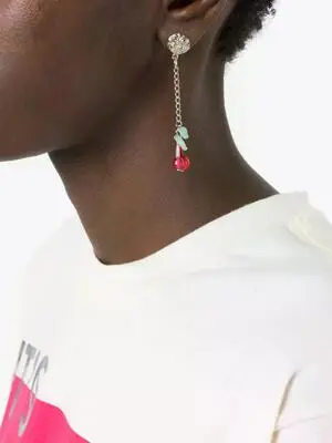 AMIR SLAMA Cherry-motif Asymmetric Earrings