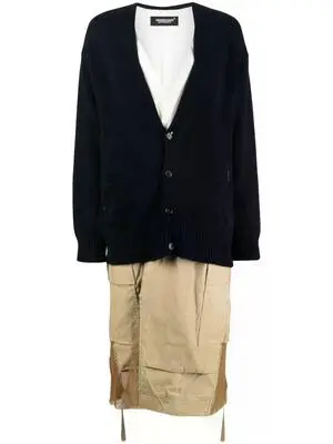 Undercover Colour-block Layered Maxi Coat
