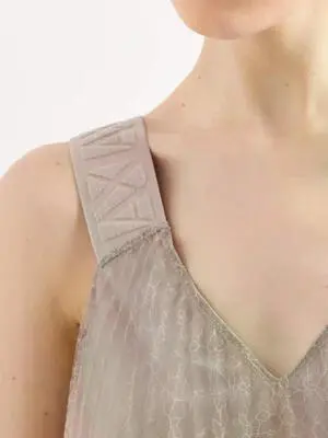 Armani Exchange Gradient Lace Pleated Blouse