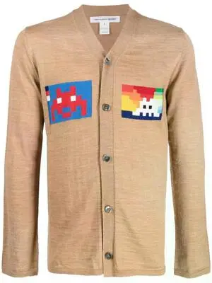 Comme Des Garçons Graphic-print V-neck Cardigan