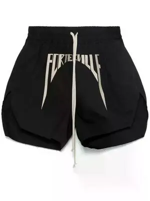 Rick Owens Motif-embroidered Track Shorts - Black