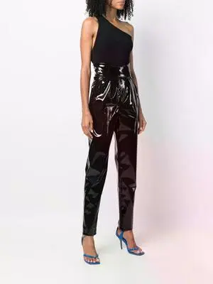 Philipp Plein High-waisted Long Latex Trousers