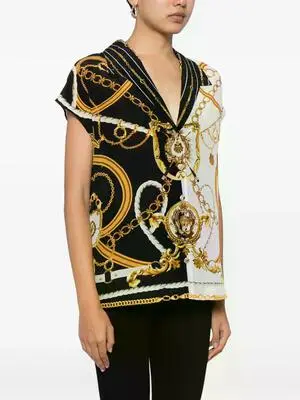 Camilla Baroque-pattern Silk Shirt