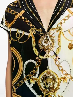 Camilla Baroque-pattern Silk Shirt