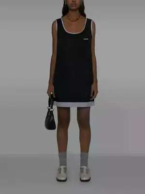 Miu Miu Knitted Poplin Mini Dress