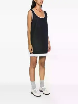 Miu Miu Knitted Poplin Mini Dress