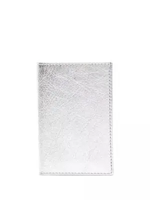 Comme Des Garçons Logo-debossed Metallic Wallet - Silver