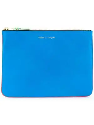 Comme Des Garçons Colour-block Leather Wallet - Blue