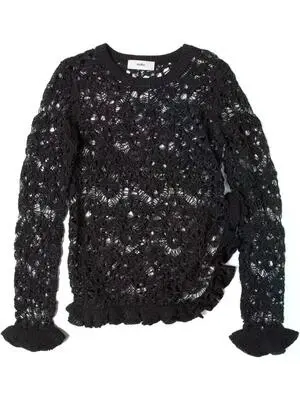 MULLER OF YOSHIOKUBO Frilled Lace Top - Black