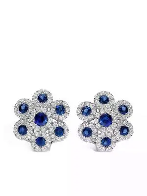 LEO PIZZO 18kt White Gold Augusta Sapphire And Diamond Earrings - Silver