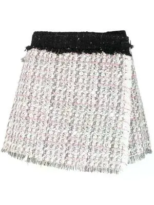 MSGM Wrap-front Tweed Skorts