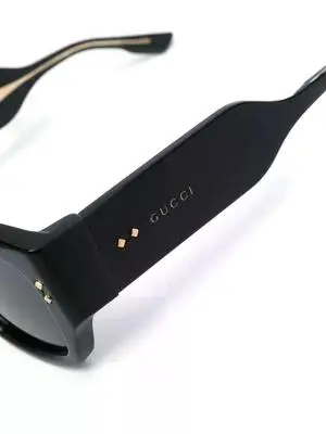 Gucci Logo Square-frame Sunglasses - Black