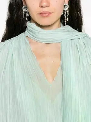 Blumarine Pleated Asymmetric Midi Dress