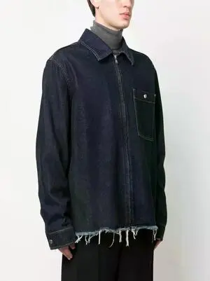 LANVIN Raw-cut Zip-up Denim Jacket