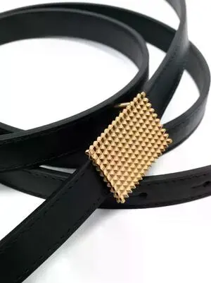 LANVIN Concerto Leather Belt With Gold-tone Clasp