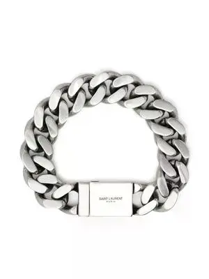 Saint Laurent Curb-chain Bracelet - Silver