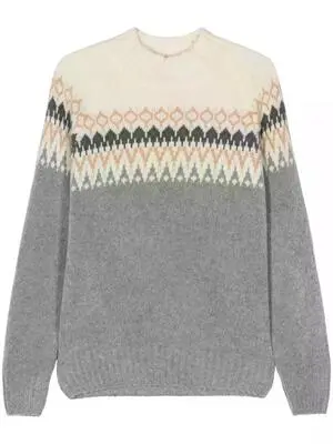 FILERIA Patterned Jacquard Virgin Wool-blend Sweater