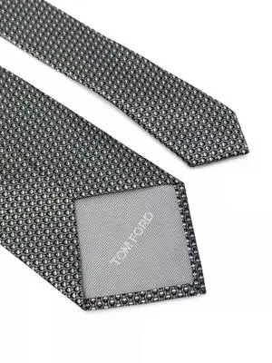 TOM FORD Patterned Jacquard Tie - Grey
