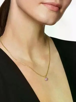 David Yurman 18k Yellow Petite Pavé Sapphire Heart Necklace