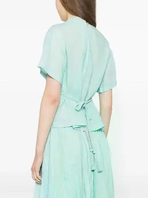 Ulla Johnson Floral Appliqué Ramie Cari Blouse