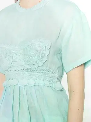 Ulla Johnson Floral Appliqué Ramie Cari Blouse