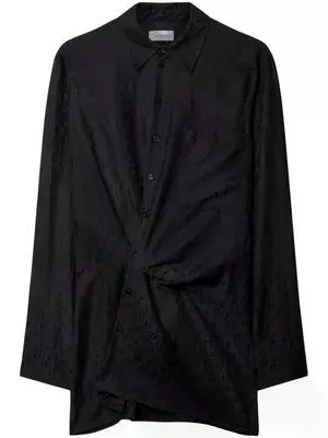 Off-White Off Jacquard Twisted Shirtdress