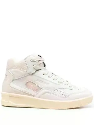 JIL SANDER Basket Mid Leather Sneakers - Neutrals