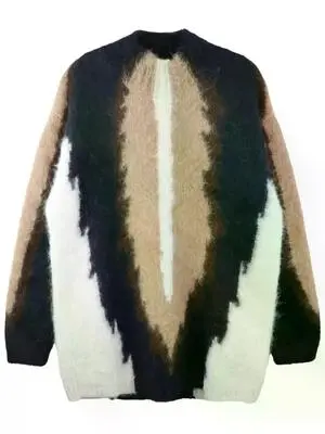 WALTER VAN BEIRENDONCK Big Foot Intarsia Knit Sweater - Neutrals