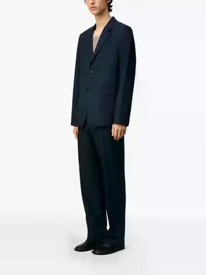 AMI Paris Single Breasted Wool Blazer - Blue