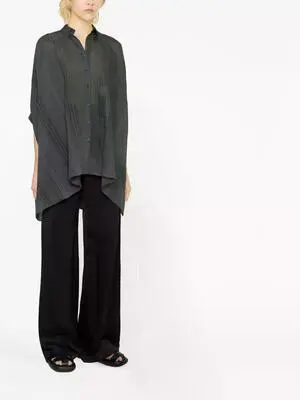 Brunello Cucinelli Striped Half-sleeve Draped Shirt