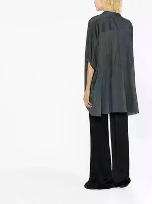 Brunello Cucinelli Striped Half-sleeve Draped Shirt