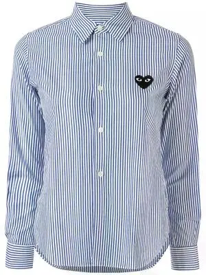 Play Comme Des Garcon Striped Branded Shirt