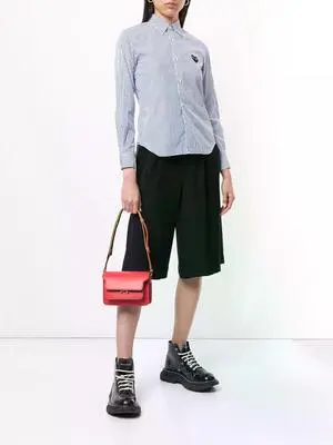 Play Comme Des Garcon Striped Branded Shirt