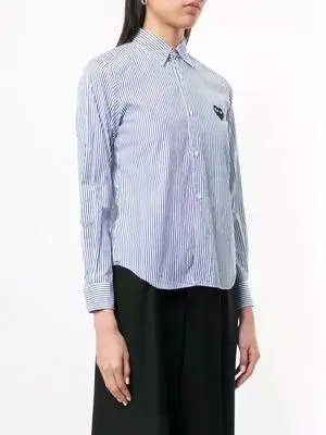Play Comme Des Garcon Striped Branded Shirt