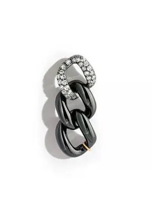 Shay 18k Gold Diamond Chain Stud Earring - Black