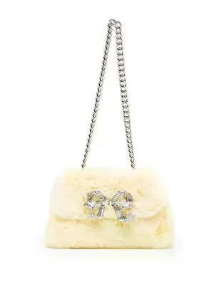 SELF-PORTRAIT Fluffy Bow Shoulder Bag