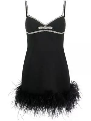 SELF-PORTRAIT Embellished Crepe Minidress - Black