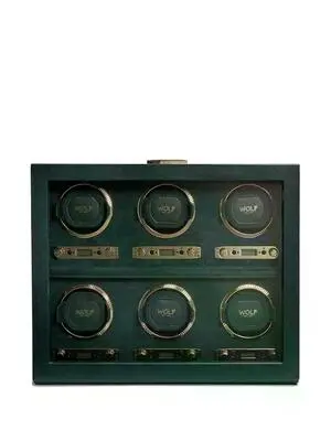 Wolf British Racing Six-piece Watch Winder - Green