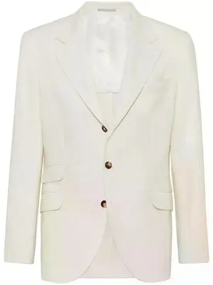 Brunello Cucinelli Single-breasted Blazer - White