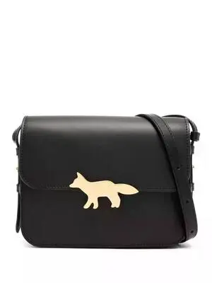 Maison Kitsuné Foldover Shoulder Crossbody Bag - Black