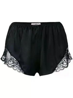 GILDA & PEARL Rita Lace-trimmed Satin Shorts - Black