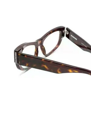 Balenciaga Tortoiseshell Rectangle-frame Glasses - Brown