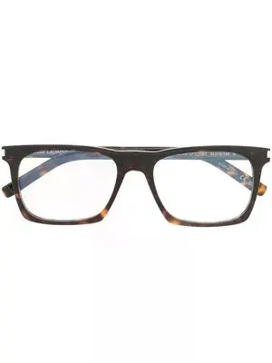 Saint Laurent Tortoise-shell Square Frame Glasses - Brown